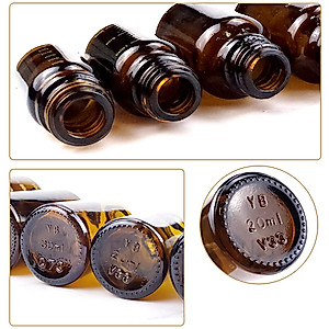 erioctry 6PCS 10ml 0.34oz Empty Refillable Amber Graduated Glass Essential Oil Bottle Vial Container with Glass Pipette Dropper