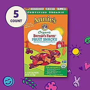 Annie's Gluten Free Organic Bernie's Farm Fruit Snacks, 4 Oz, 5 Ct