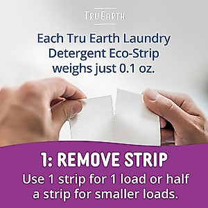 Tru Earth Laundry Detergent Sheets - Up to 64 Loads (32 Sheets) - No Plastic Jug - Original Eco-Strip Liquidless Laundry Detergent - Lilac Breeze