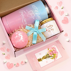 Panspace Gifts for Women, Birthday Gifts for Women, Unique Spa Relaxing Gift Basket Set for Best Friends Female Women Her Sister Mom Wife Girlfriend Personalized Tumbler Gifts for Women