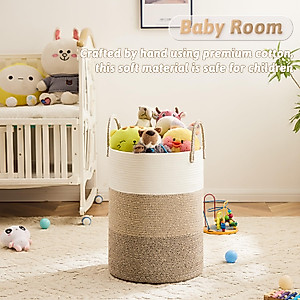 Artfeel Laundry Basket,Woven Cotton Rope Laundry Hamper,60L for Decorative Storage of Dirty Clothes,Toys and Blankets in Bathroom,Bedroom and Living Room