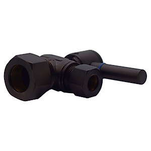 Westbrass R105BL-62 1/4-Turn Lever Handle Angle Stop Shut Off Valve, 5/8" OD x 3/8" OD, Matte Black