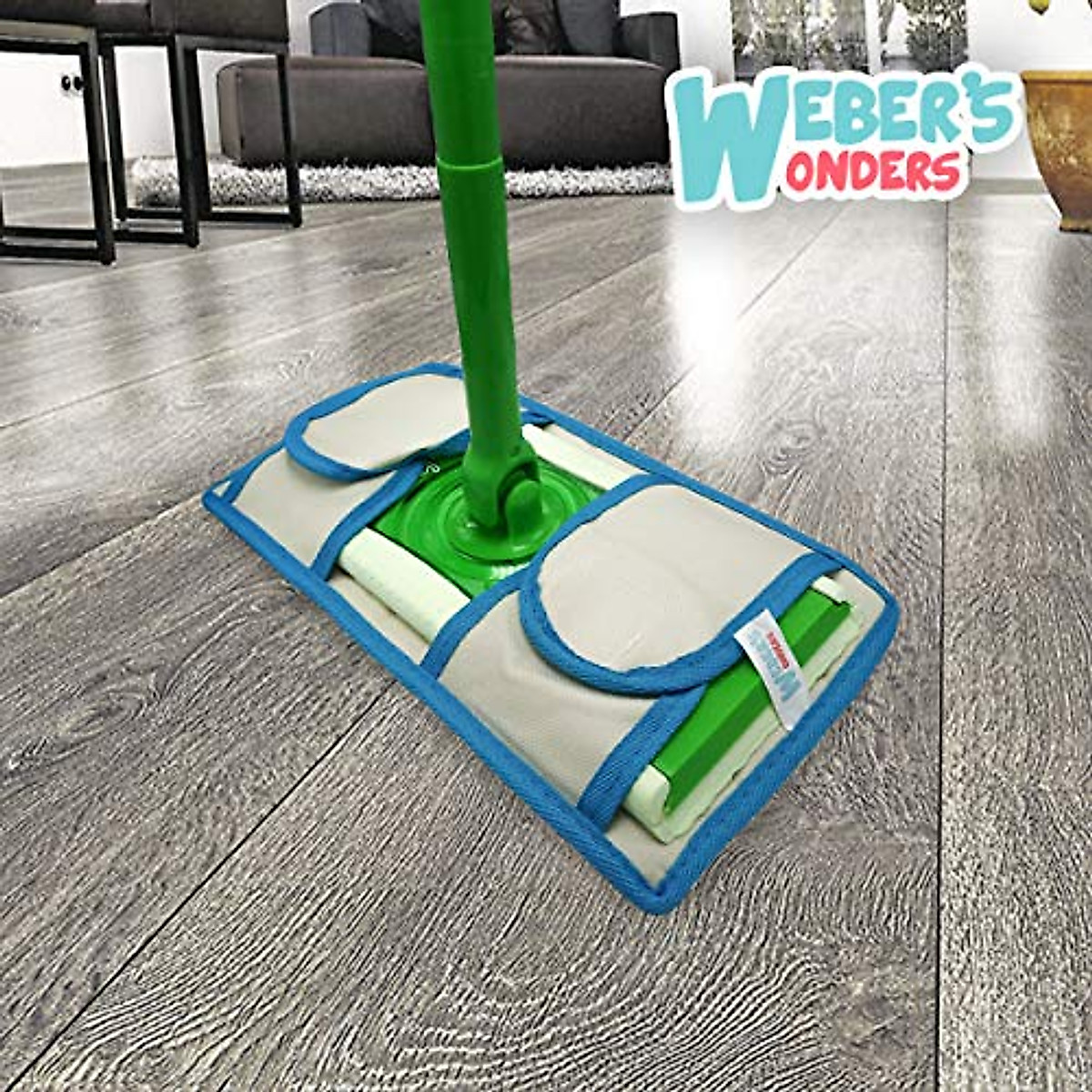 Set Of 2 Microfiber Weber’s Wonders Prime Mop Pads - Washable - Reusable - Durable - Works With Swiffer and ReadyMop Heads