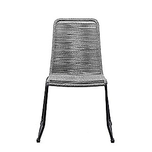 ARMEN LIVING LCSHSICH Shasta Outdoor Metal and Rope Stackable Dining Chair-Set of 2, Gray