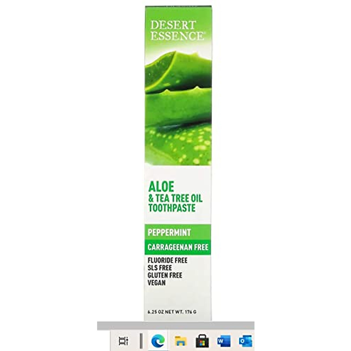 Desert Essence Aloe & Tea Tree Oil Toothpaste - Peppermint - 6.25 Oz - Ideal For Sensitive Teeth & Gums - Complete Oral Care - Aloe - Tea Tree Oil - Baking Soda - Refreshes Breathe - Carrageenan Free