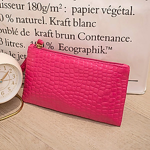 SuanlaTDS 2023 Bag Fashion Women Artificial Leather Solid Color Underarm Envelope Bag Purse Clutch (Pink, One Size)