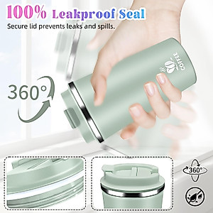 17oz Insulated Travel Coffee Mug with Flip Lid – Leakproof Stainless Steel Insulated Coffee Tumblers, Portable Thermos Cup for Hot & Cold Drinks, Perfect for Camping & On-the-Go