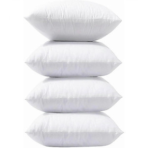18x18 Pillow Inserts Pack of 4 - White Throw Pillows, Throw Pillow Inserts for Decorative Pillow Covers, Throw Pillows for Bed, Couch Pillows for Living Room, Throw Pillows for Couch, Fluffy Pillows