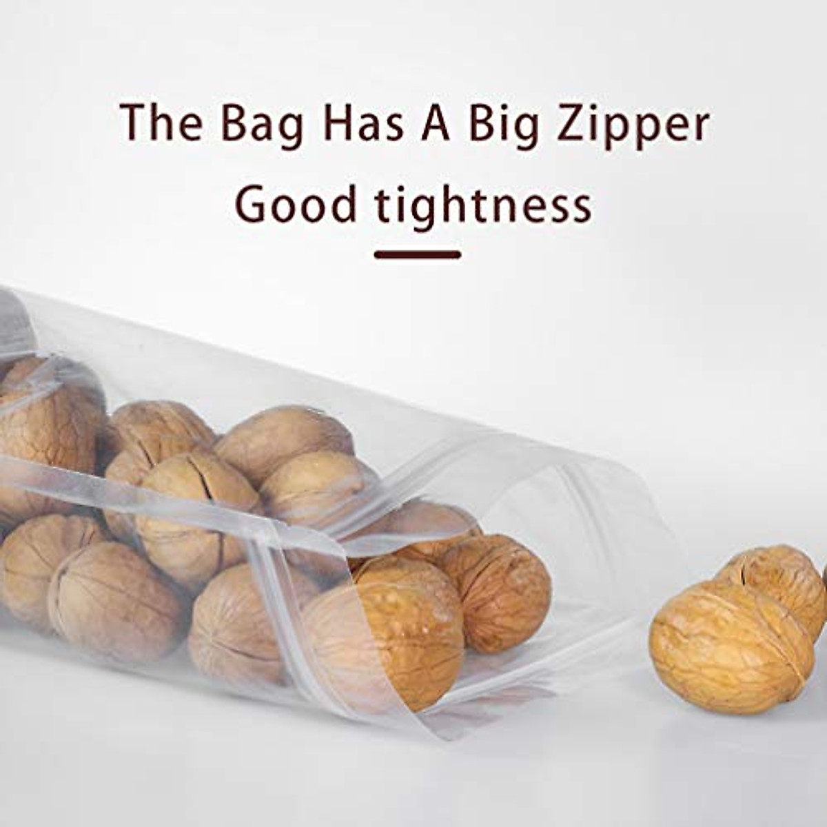 100 Pack Smell Proof Mylar Bags 7x10+3.2inch, Resealable Stand Up Food Storage Bags Clear Reusable Self Seal Zipper Lock Mylar Bags for Food, Seeds, Pills