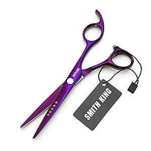 5.5 Inches Hair Cutting Scissors Set with Razor Combs Lether Scissors Case,Hair Cutting Shears Hair Thinning Shears for Personal and Professional (Voilet)