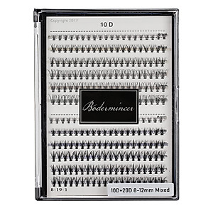 Bodermincer 240pcs C Curl 10D/20D Cluster Eyelashes 8/9/10/11/12mm and Under Eyelashes Mixed Professional Makeup Individual Cluster Eye Lashes (8/9/10/11/12mm and Under Eyelashes)