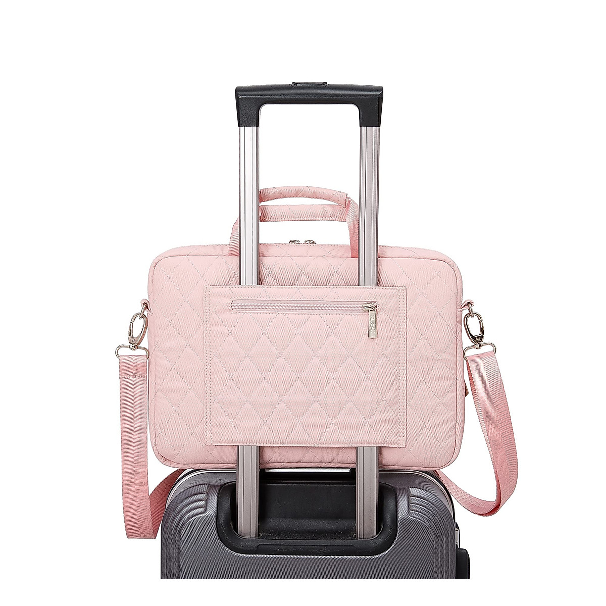 Kinmac 360 Degree Laptop Bag Full Cushioned Laptop Shoulder Bag For MacBook Air Pro 13 inch MacBook 14 inch and 13 inch-14 inch Laptop (Pink)