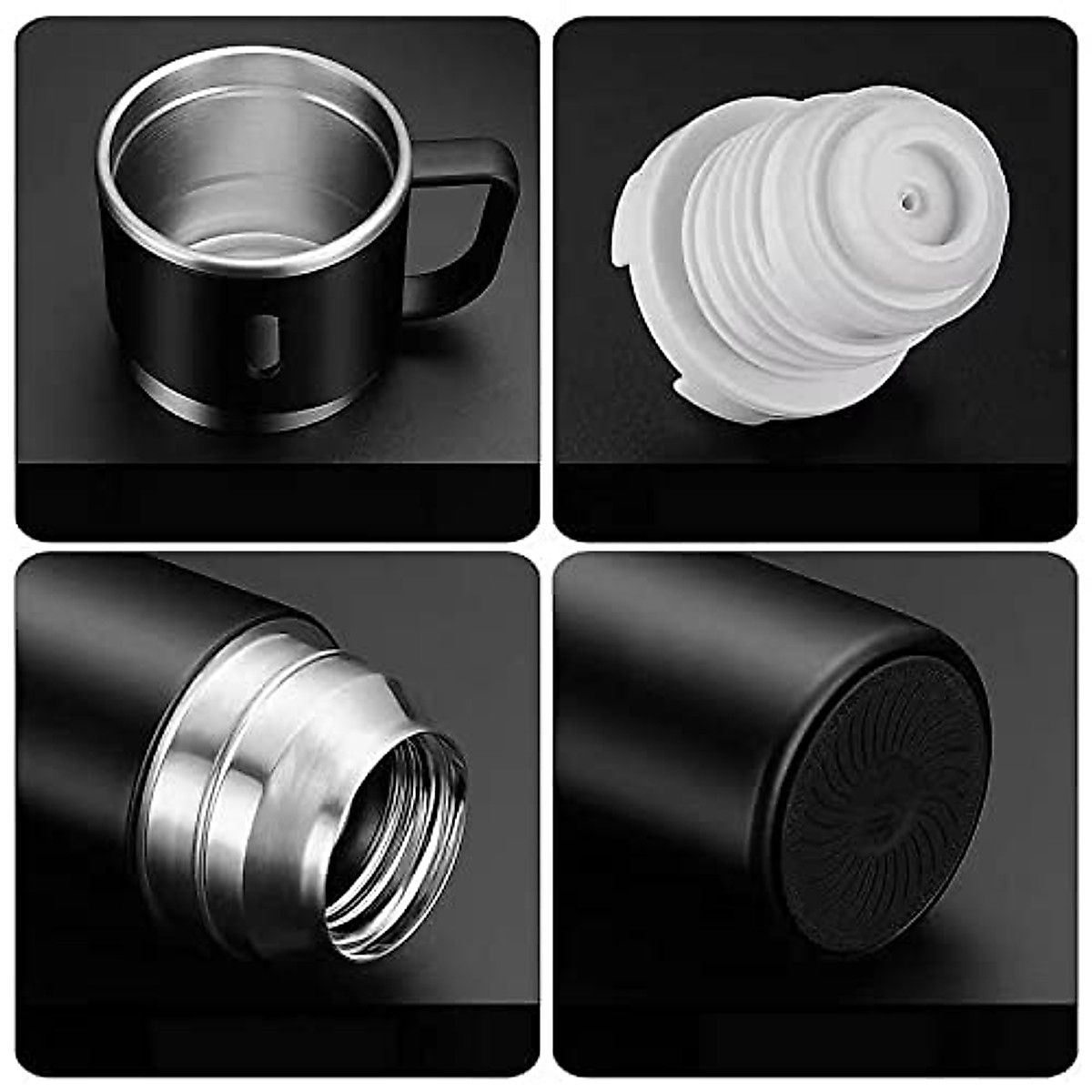 MIAOHY 450/600ml Double Wall Stainles Steel Water Bottle Thermos Keep Hot and Cold Insulated Vacuum Flask for Business Sport (Size : 600ml)