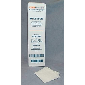 McKesson Non-Woven Sponges, 4-Ply Non-Sterile, Polyester / Rayon Blend, 2 in x 2 in, 200 per Pack, 20 Packs, 4000 Total