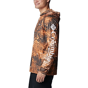 Columbia Men's Super Terminal Tackle Hoodie, Orange Blast Realtree Horizon, Medium
