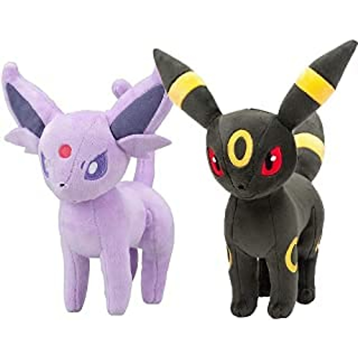 Pokemon Espeon & Umbreon Plush Toy Figures - 7" Collectible Stuffed Set (2 Pcs)