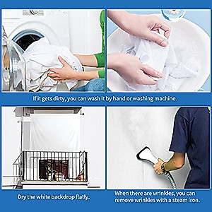 Hemmotop White Backdrop Background 10 x 12 ft White Backdrop Screen for Photography,Seamless White Photography Backdrop Background for Photo Video Studio