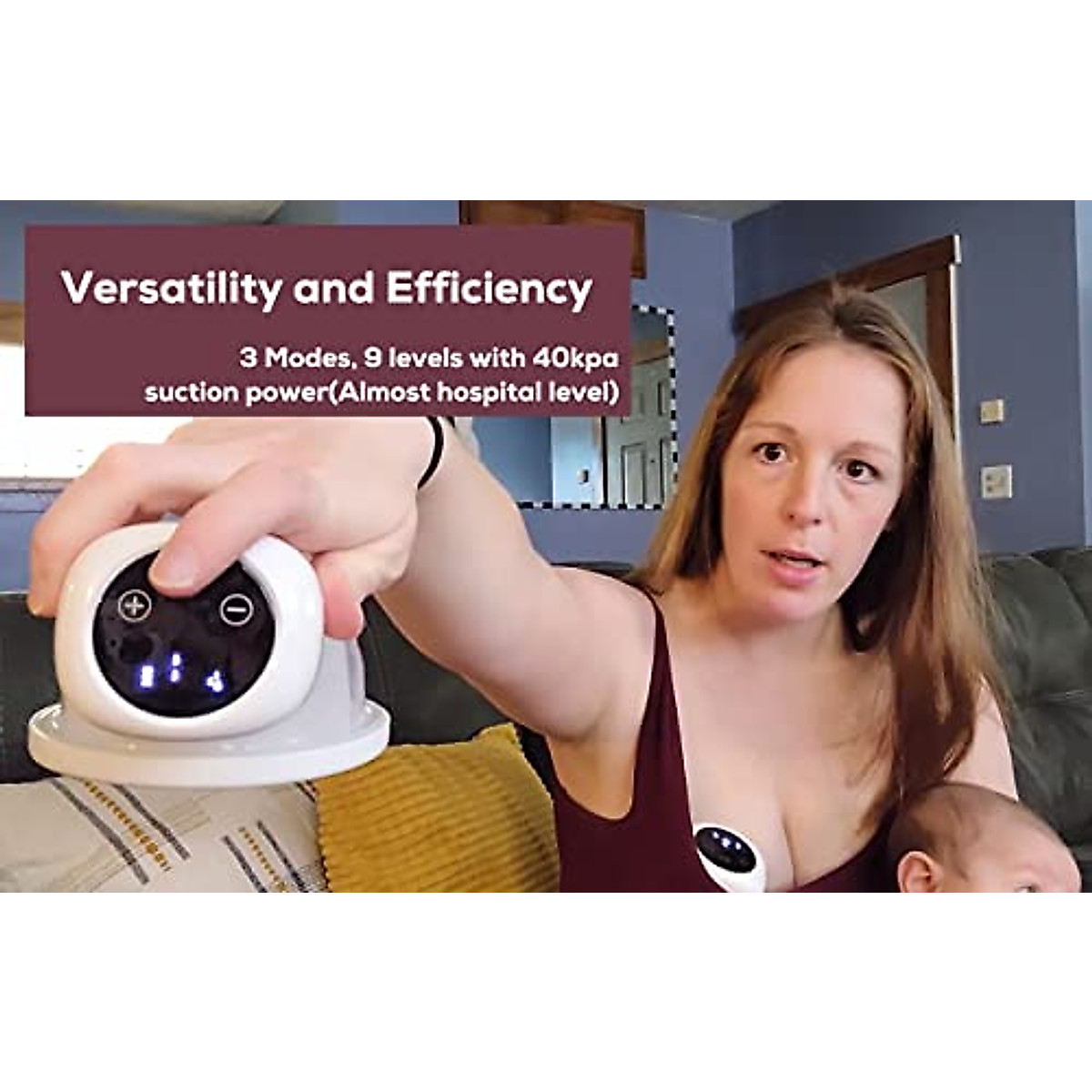 Wearable Breast Pump︱FDA Registered︱Safe, Efficient, and Comfortable︱Hands Free Breast Pump with 3 Modes & 9 Levels︱19/22mm Flange Insert︱2Pcs…