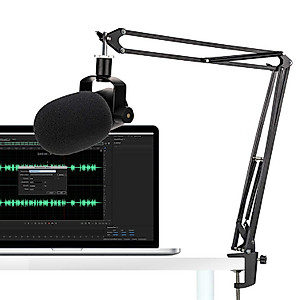 20+18.5in Rode Podmic Stand with Pop Filter, Professional Boom Arm and Windscreen for Rode PodMic Cardioid Dynamic Podcasting Microphone by YOUSHARES