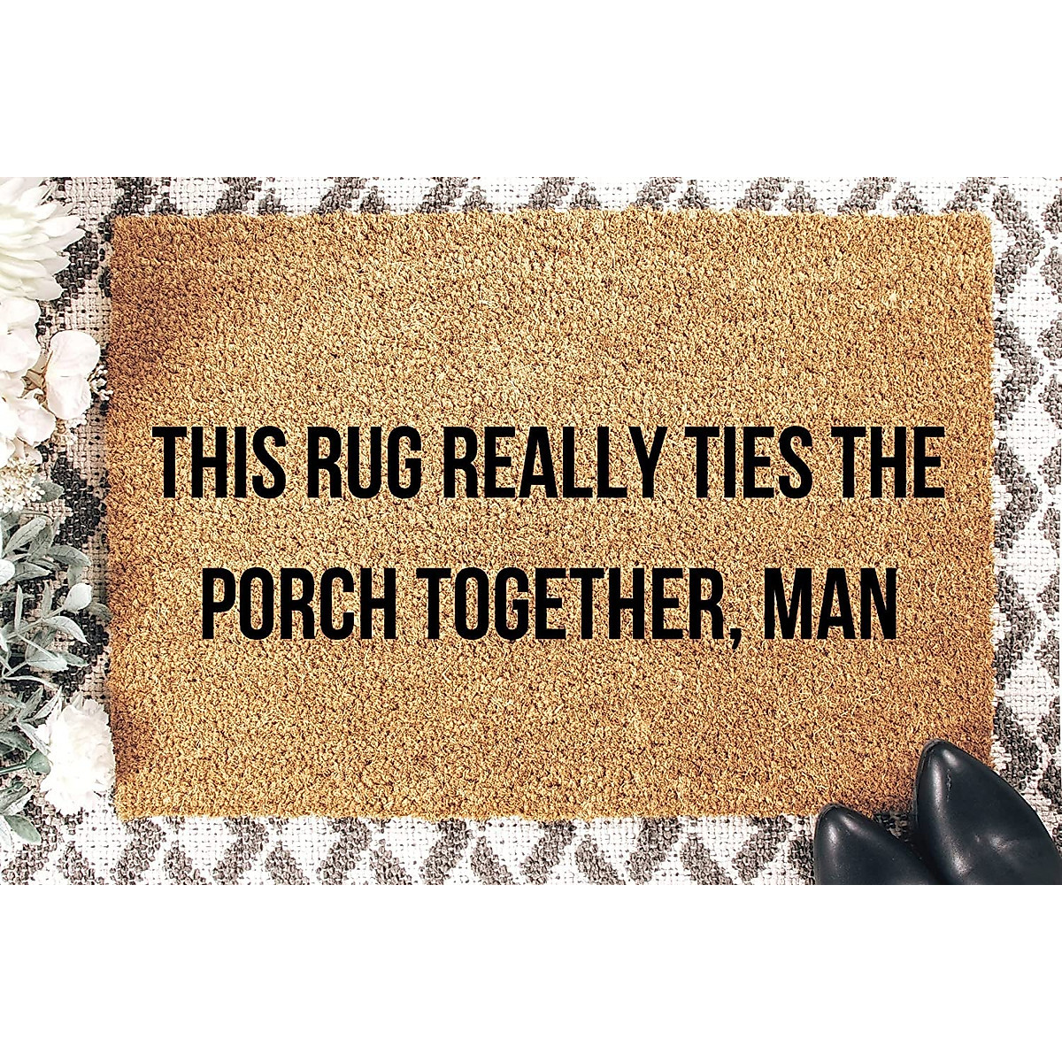 This Rug Really Ties The Porch Together, Man,Lebowski Rug, The Big Lebowski, Housewarming Gift, Funny Doormat Door mat Interesting Door Mat 16x24 inch