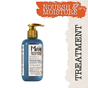 Maui Moisture Hair, Nourish & Moisture + Coconut Milk, Combing Cream for Dry Curly Hair, Silicone & Sulfate-Free Aloe Leave-In Conditioner Treatment to Detangle Hair, 8 Fl Oz (4067538)