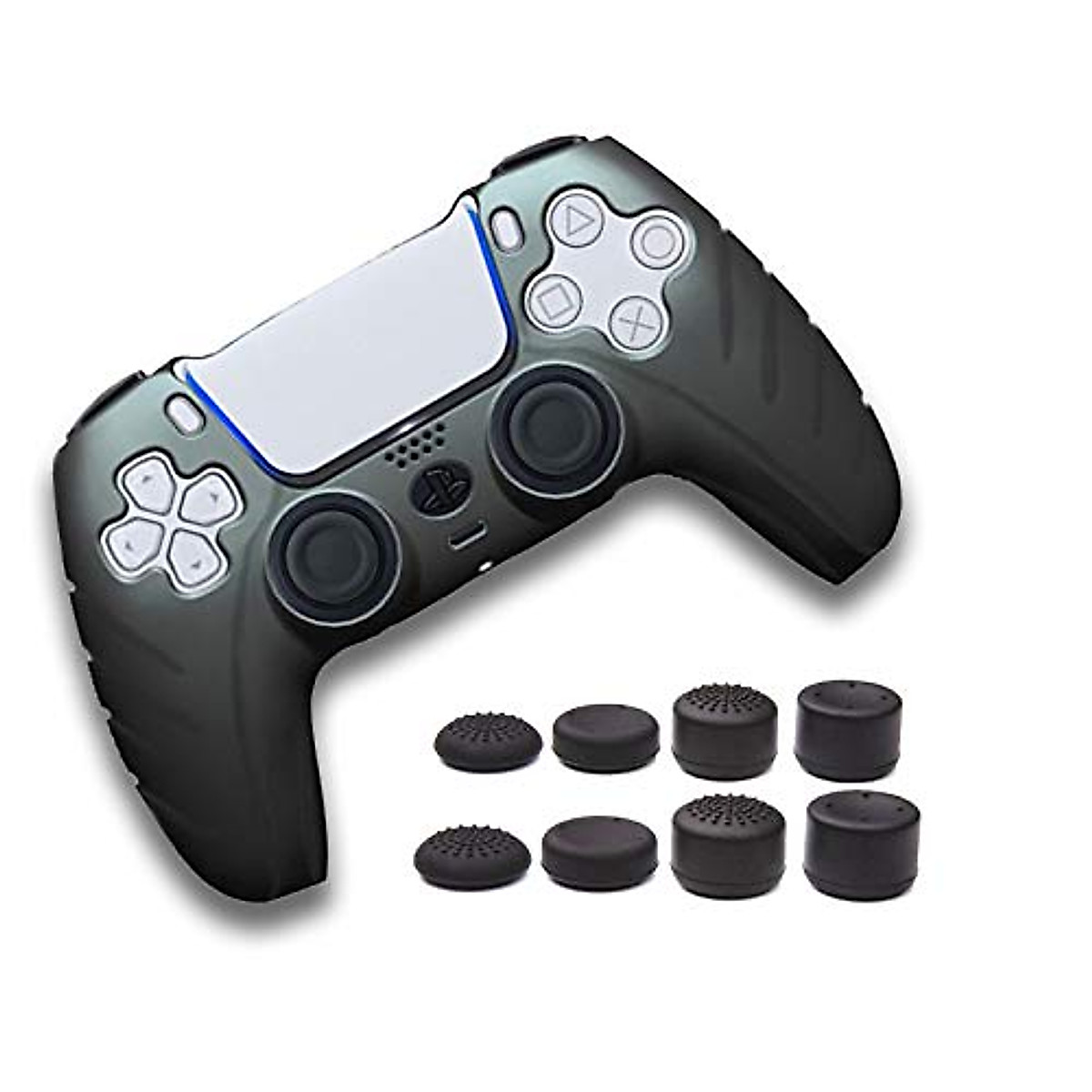 MTMTech PS5 Controller Skin with 8 Thumb Grips | Anti-slip Silicone Grip Cover Case Compatible with Dualsense PS5 Controller | Cover for PS5 Controller