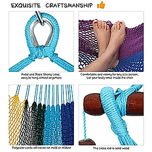 Moonlight Caribbean Hammock Hanging Chair, Durable Polyester Hanging Chair, Indoor/Outdoor Garden & Living Room