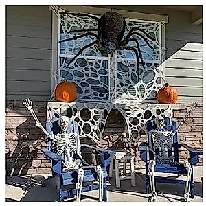 OurWarm 13FT Halloween Spider Web Decoration Outdoor, Giant Stretchy Beef Netting Spider Webbing, Pre-Cut Gauze Cobwebs for Halloween Yard Party Haunted House Decor Outdoor