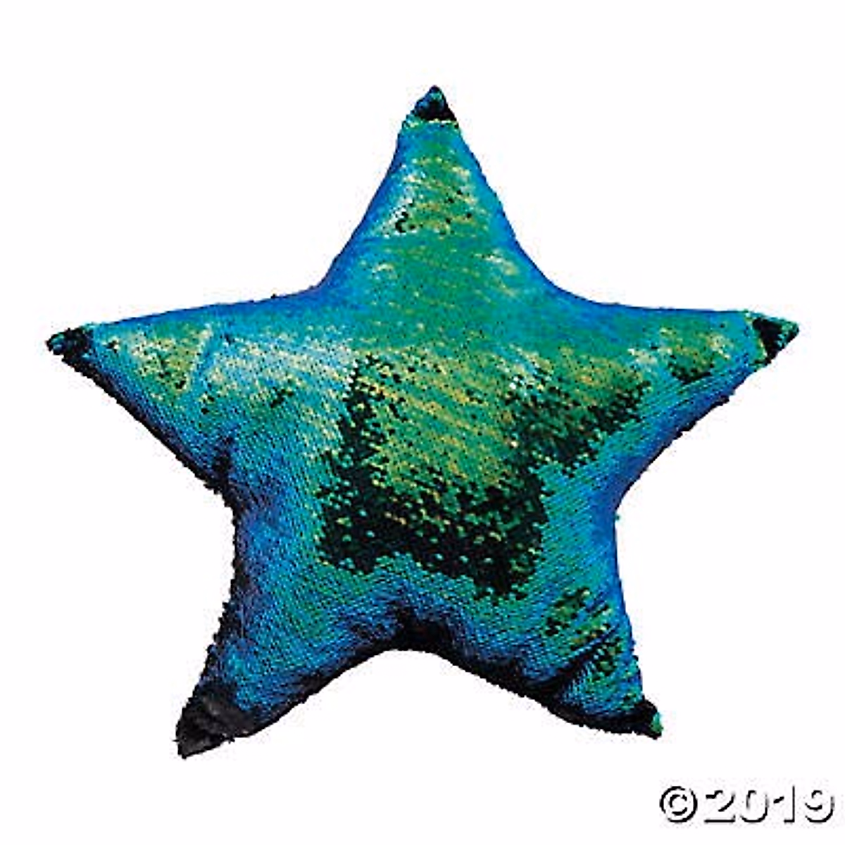 Fun Express Plush Reversible Sequin Star Pillow- Toys - 1 Piece