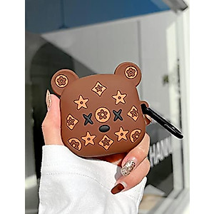 Cute Case for Beats Fit Pro Case Cover 3D Kawaii Funny Food Design Silicone Shell Anti-Fall Cover for Beats Fit Pro Charging Case for Girls Women Boy Men (Beats Fit Pro, Cute Bear)