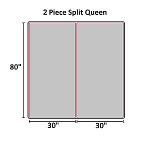 Split Mattress Protector for Adjustable or Split Beds, 100% Waterproof Terry Cotton - Fitted Sheet Style Breathable Mattress Cover - 12" Deep Pocket [Split Queen (2 PC 30" X 80")]