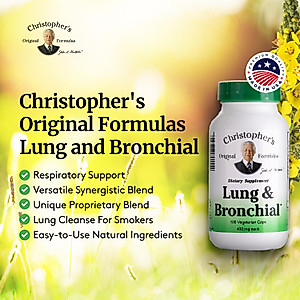 Dr. Christopher's Unisex Lung & Bronchial Formula Vegetarian Capsules 100 Count 400 mg Each