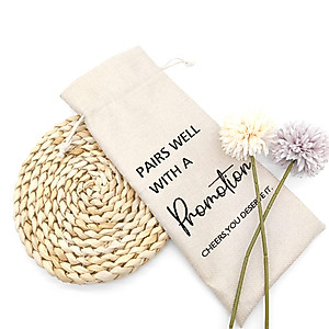 New job wine Bag, Promotion Gift, New Job Gift for her, Gift for him, Retirement Gift, Congratulations New Job Wine Bag - Burlap Drawstring Wine Bag