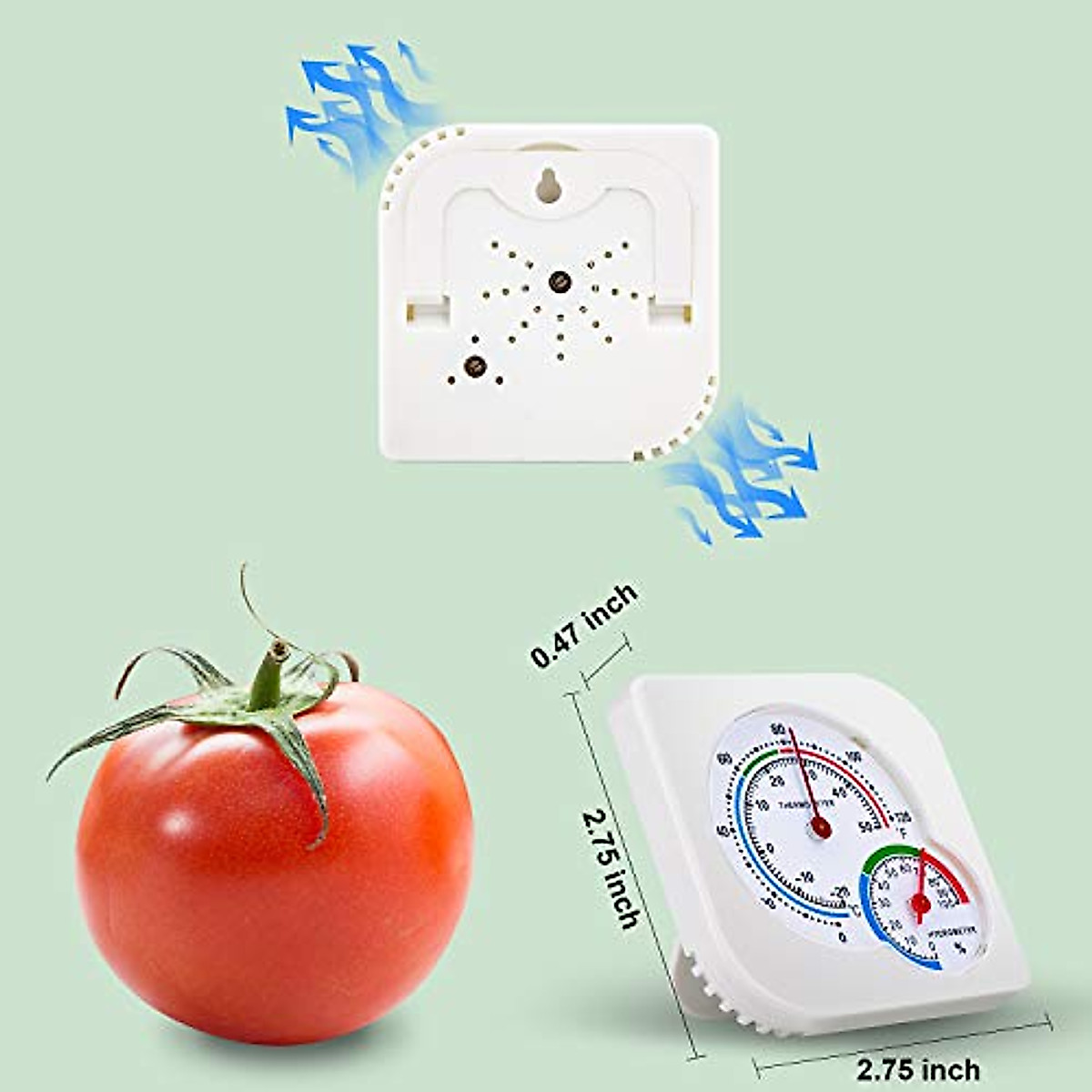 Outdoor/Indoor Thermometer Hygrometer Indoor Humidity Monitor Temperature Humidity Gauge Meter with Fahrenheit/Celsius(℉/℃) for Humidors Greenhouse Garden Cellar Closet Etc by AikTryee