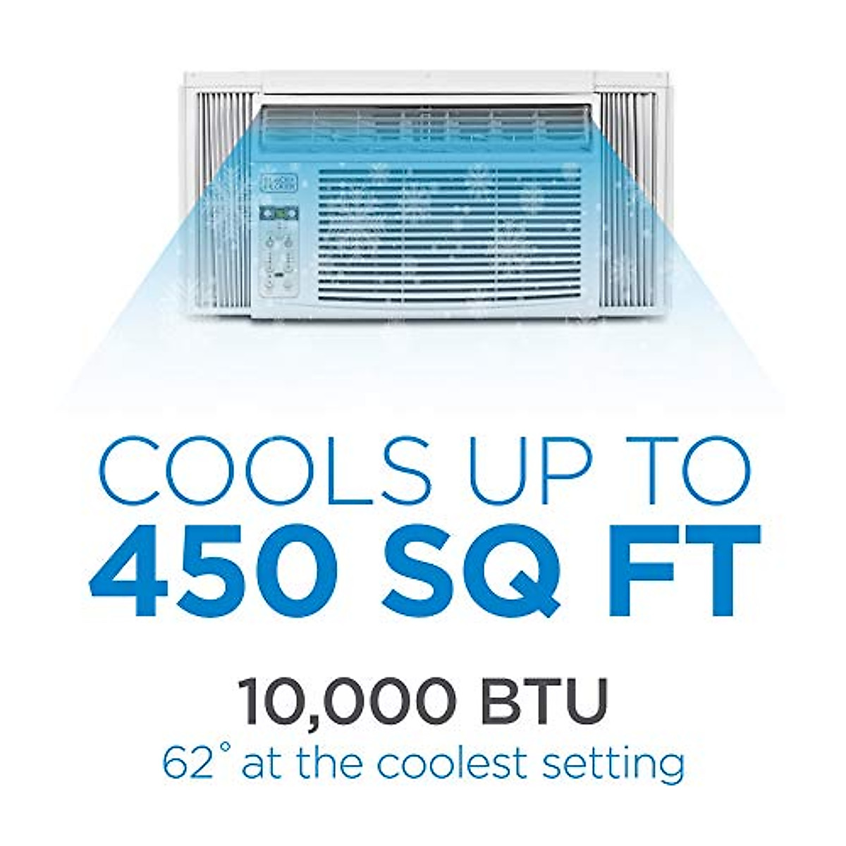BLACK+DECKER BD10WT6 Window Air Conditioner with Remote Control, 10000 BTU, Cools Up to 450 Square Feet, White