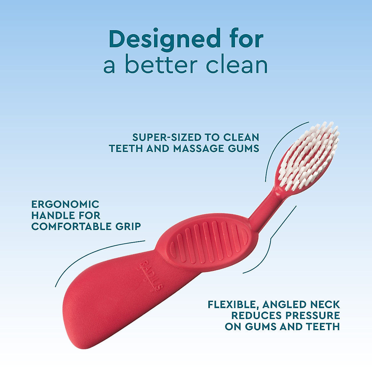RADIUS Flex Brush with Soft Bristles Toothbrush BPA Free & ADA Accepted Designed to Improve Gum Health & Reduce Issues - Right Hand - Assorted - Pack of 6
