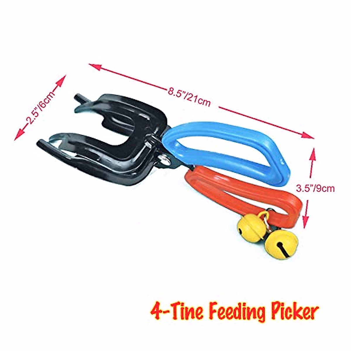 LYFOO Hay Filling Grabber Fish Grabber Pet Feeding Sissor Horse Hay Picker Hay Gripper Cow Hay Fork Pet Feeder Fork Rabbit Feeder Goat Food Feeder with Measurement Tape (4-Tine), Black