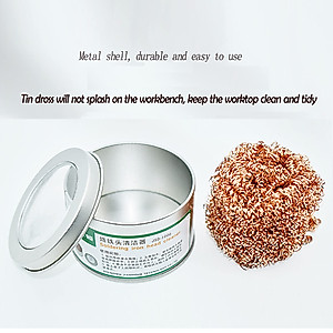 Soldering Iron Tip Cleaner,Welding Soldering Solder Tip Cleaning Wire,Soldering Brass Sponge Tip Cleaner for Cleaning Solder Irons Heads and Tips(1pcs)