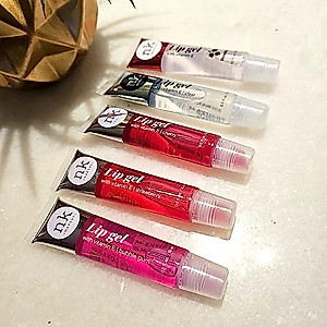 5 Pack Variety Set of Nicka K Lip Gels With Viatmin E - Clear, Rosehip, Strawberry, Cherry, and Bubble Gum Hydrating Lip Glosses