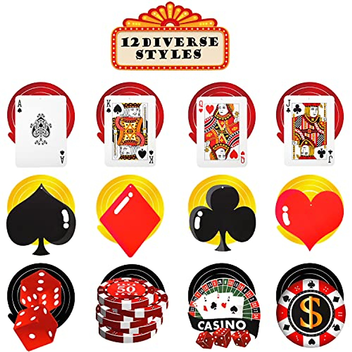 30PCS Casino Hanging Swirls Casino Theme Party Decorations Poker Theme Birthday Party Ceiling Hangings for Las Vegas Casino Night Party Favor Spiral Ornaments