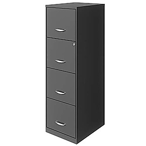 Scranton & Co 18" Deep Light Duty 4 Drawer Metal Letter File Cabinet in Gray