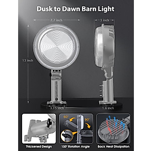 StarMoitic LED Barn Light, 150W 20000LM Dusk to Dawn Outdoor Lighting, Yard Lights IP66 Waterproof, 150° Angle Adjustable Bright Outdoor Street Light for Garden, Garages, Attics, Patios, Barns