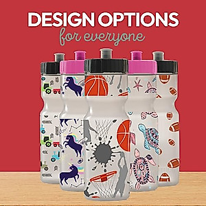 50 Strong Kids Water Bottle | 22 oz. BPA- Free Sports Squeeze Water Bottles with Pull Top Cap |Perfect Water Bottle for School | Reusable & Durable for Boys & Girls | Made in USA