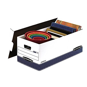 Bankers Box 00701 Store/File Medium-Duty Storage Boxes with Lift-Off Lid, Letter, 12 Pack (00701)