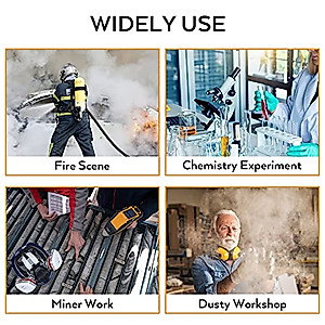 INCLY Full Face Respirator Mask, Safe Gas Masks Cover with Asbestos & Filter Reusable for Against Smoke, Dust, Chemical, Paint, Sanding, Welding, Vapors,Hazmat, Logging