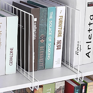 SEHERTIWY Shelf Dividers, 18 Pack Metal Closets Shelves Organizer, Wood Shelf Divider for Clothes, Book and Bedroom Organization