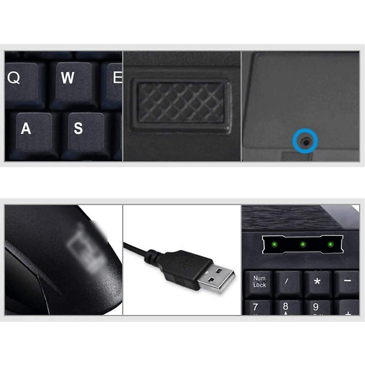 HJJWL Gaming Keyboard and Mouse, Keyboard and Mouse,Rechargeable Compact Quiet Full-Size Keyboard and Mouse Combo with Nano USB Receiver for Windows, Laptop, PC, Notebook
