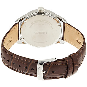 SEIKO Men's Solar - Green Dial-Stainless Steel Quartz Leather Calfskin Strap