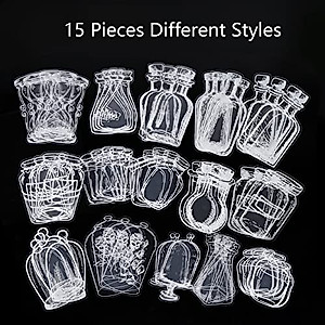 Fennoral 60PCS Pressed Flower Bookmark,Dried Flower Bookmark DIY Bookmarks,Handmade Fun Bookmarks Flower Bookmarks Maker,Glassware Stickers Home School Book Supplies