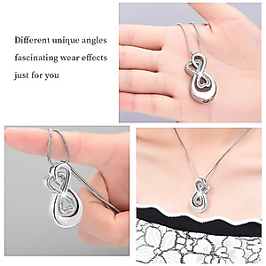 Infinity Love Urn Pendant Stainless Steel Snake Chain Cremation Jewelry for Ashes for Woman Free Filling Tools Include